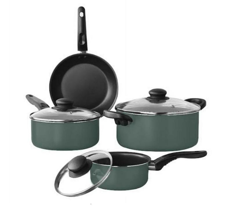 7 Piece Non-Stick Cookware Set Aluminum Green Sage Lightweight - TikTok ...