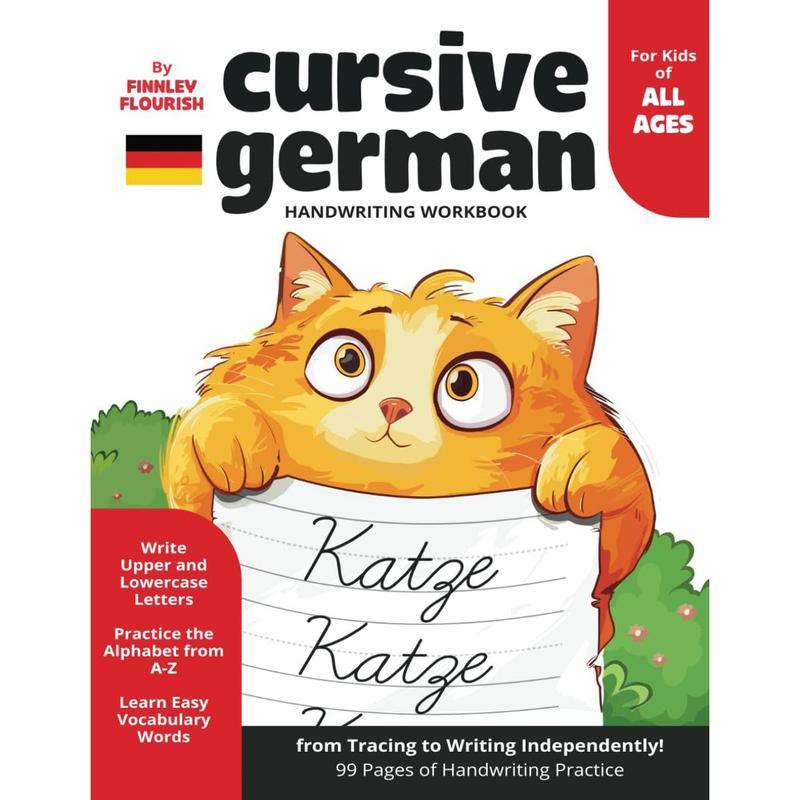 Cursive German Handwriting Workbook For Kids: Traditional Cursive ...