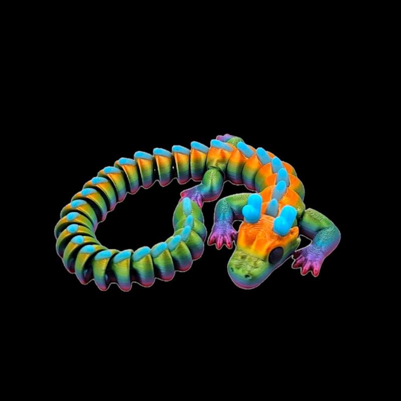 Rainbow Zou Dragon - 3D Printed Articulated Dragon - Fidget Dragon ...