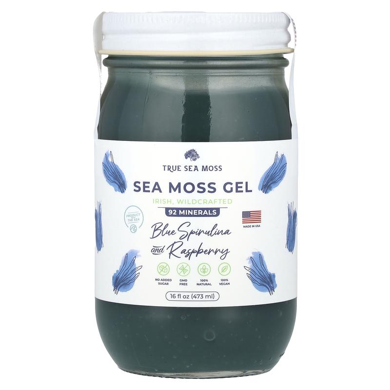 True Sea Moss Sea Moss Gel, Blue Spirulina and Raspberry, 16 - TikTok Shop