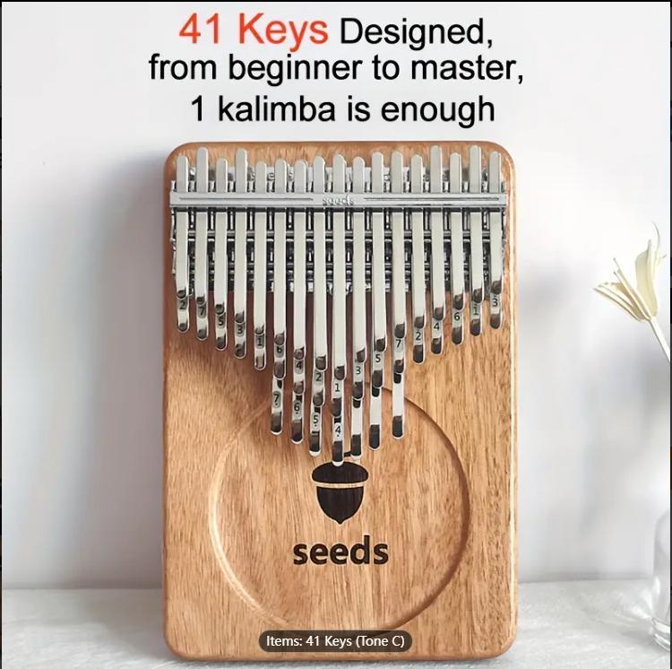 41 Keys Seeds Okoume Wood Kalimba Accurate Tuning Three Layers - TikTok ...