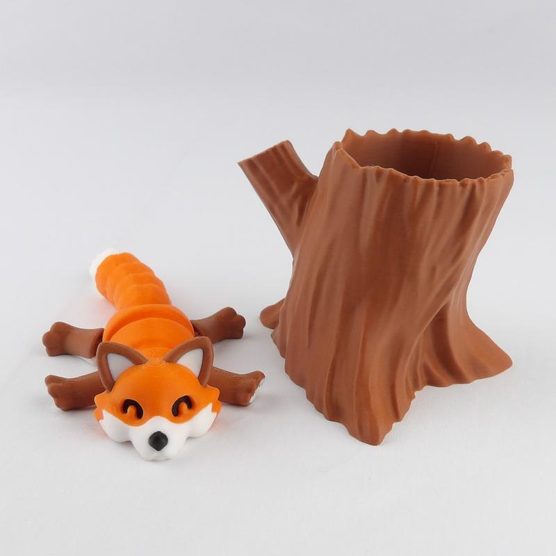 Colorful Articulated Fox Desk Buddy - 3D Printed Fidget Toy for ...