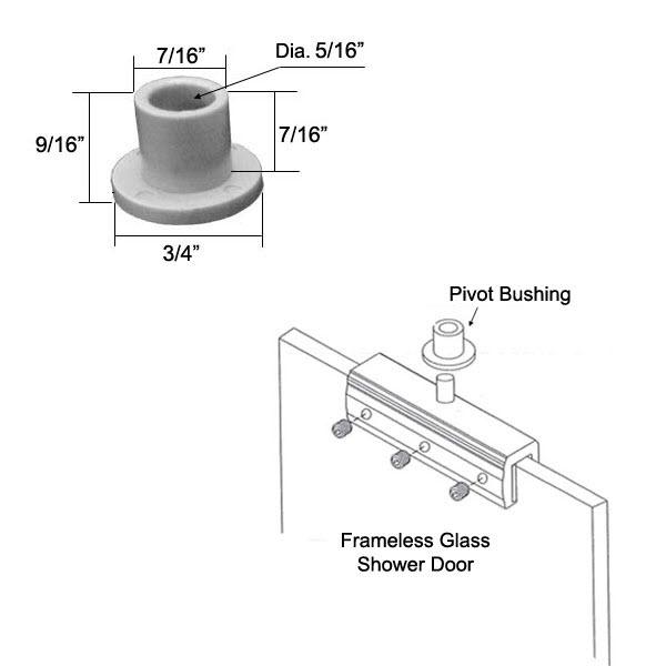 Gordon Glass® Shower Door Nylon Pivot Bushing for Frameless - TikTok Shop