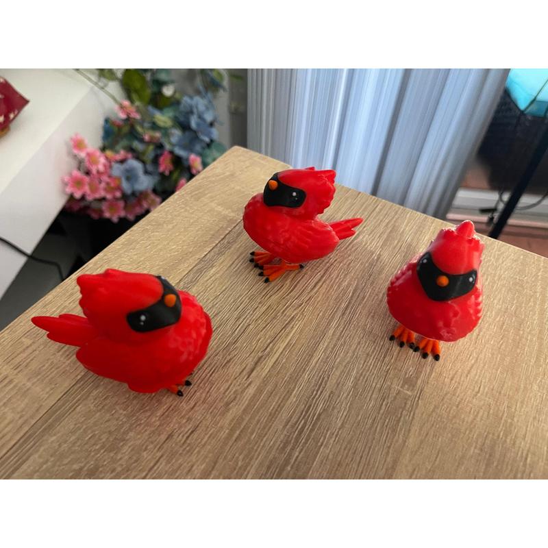 3D Printed Red Cardinal with Articulated Feet USA Made, PLA Figurine ...