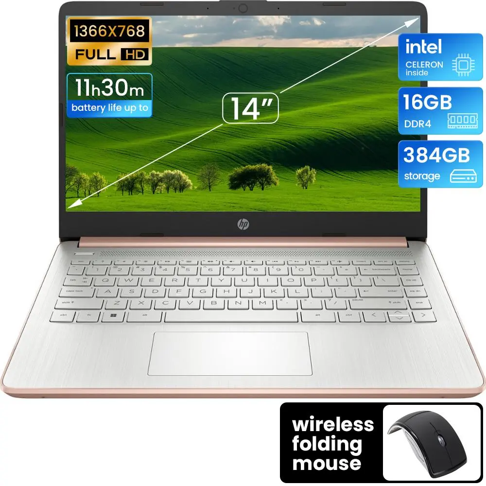 HP 14" Ultral Light Laptop for Students and Business, Intel Quad-Core - TikTok Shop