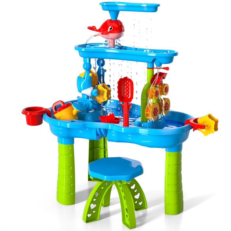 Sand and Water Table Toy, 3 Tier Outdoor Water Sand Table, Water ...
