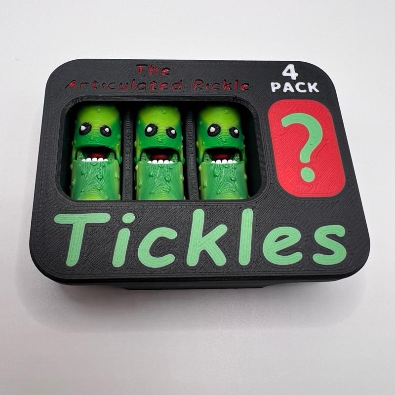 Tickles The Pickle, 3D Printed Fidget Toy Pack with 3 Green pickles ...