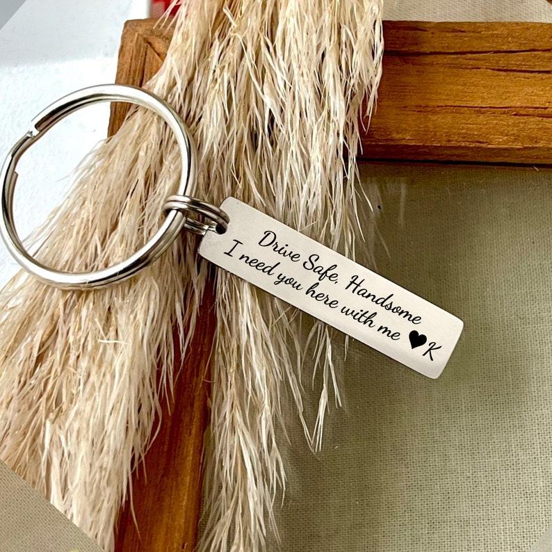 "Drive Safe Handsome Keychain - Personalized Stainless Steel - TikTok Shop