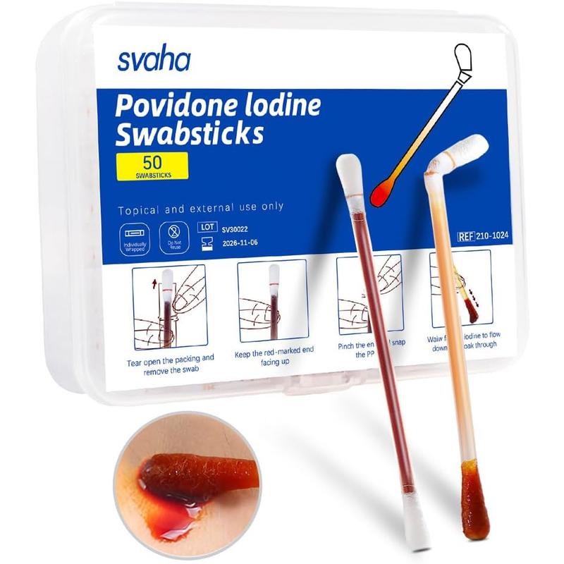 Svaha 50pcs Iodophor Swabs with Povidone Iodine - Solution Outdoor ...