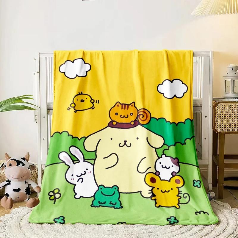 1 PC Pom Pom Purin blanket - Lightweight Flannel Throw for sofas ...