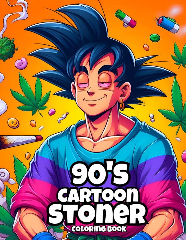 90s cartoon stoner coloring book for adults: 50 Retro cartoo - TikTok Shop
