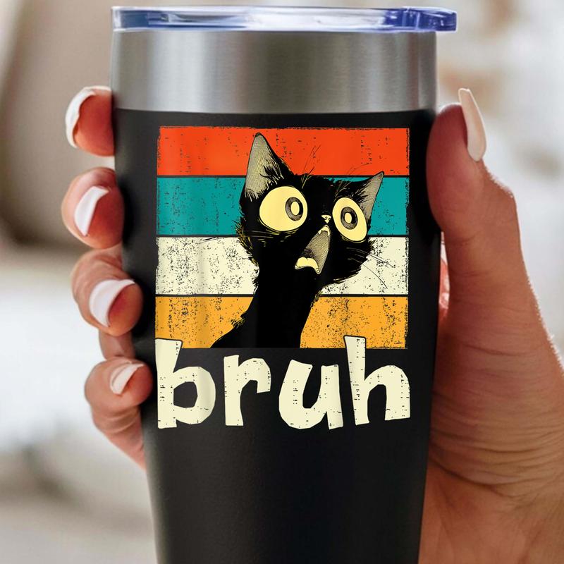 Stickers Funny Cat Meme Saying Bruh Tee Teens Boys Men, Clea - TikTok Shop