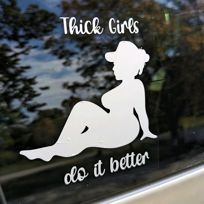 Thick Girls Vinyl Car Window Decal - 5 inch, High Quality Material ...