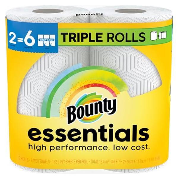 Bounty Essentials Select-A-Size Paper Towels, White, 2 Tripl - TikTok Shop