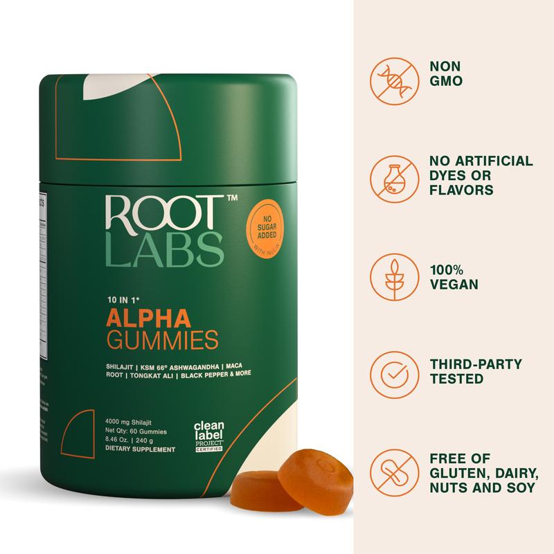 Root Labs by Be Bodywise 10-1 Alpha gummies With Himalayan Shilajit - TikTok Shop