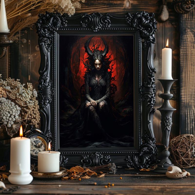 Lilith Red Moon Devil Print, Wiccan Art, Gothic Artwork, Demon - TikTok ...