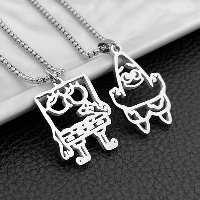 Cute Hollow SpongeBob SquarePants Necklace Couple Pendant Necklace ...