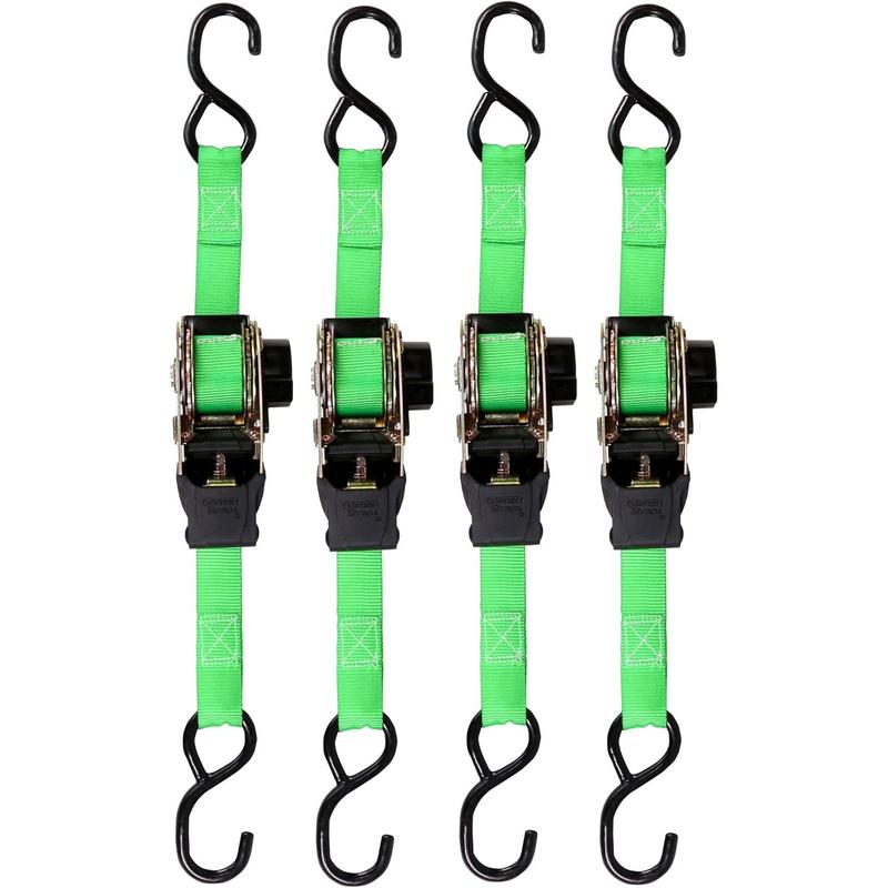 SMARTSTRAPS Retractable Ratchet Tie Down Straps 4-Pack – 1,500lb ...