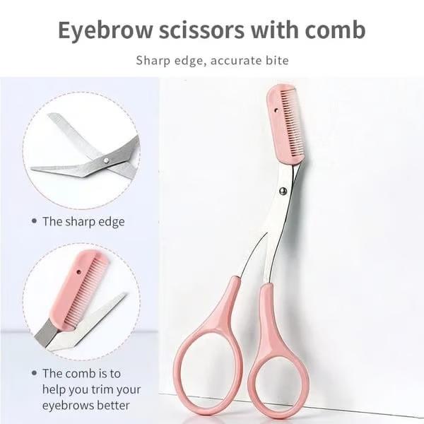 SafeTrim Pro Scissors - Eyebrows/Eyelashes Grooming - Stainless - TikTok Shop