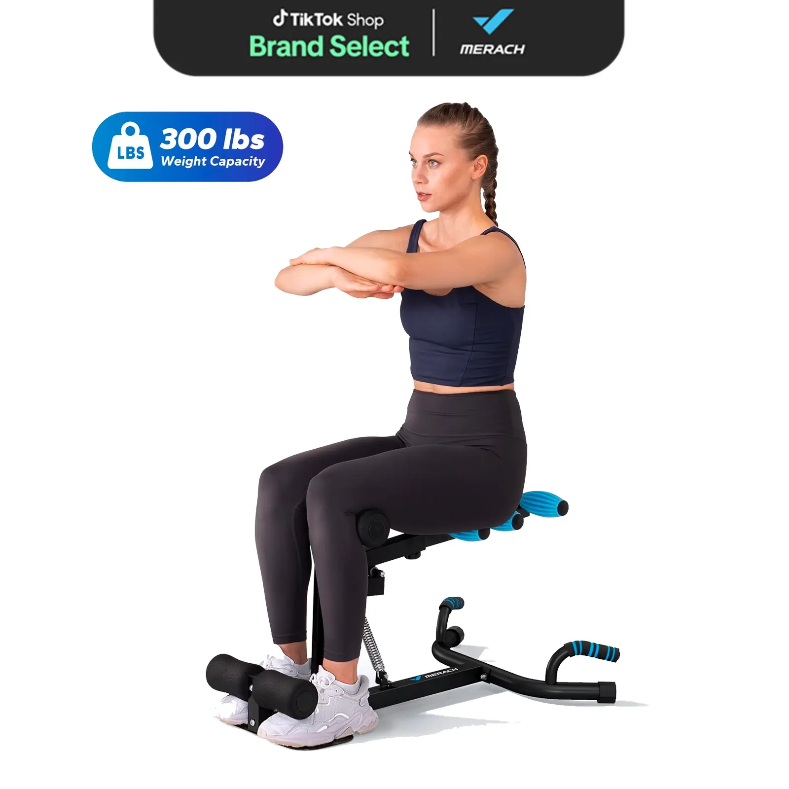 MERACH Squat Machine Glutes Workout Adjustable Resistance Foldable ...