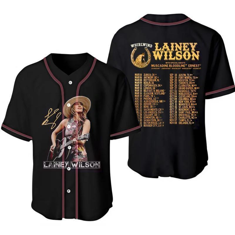 Lainey Wilson 2025 Whirlwind World Tour Baseball Jersey, Lainey ...