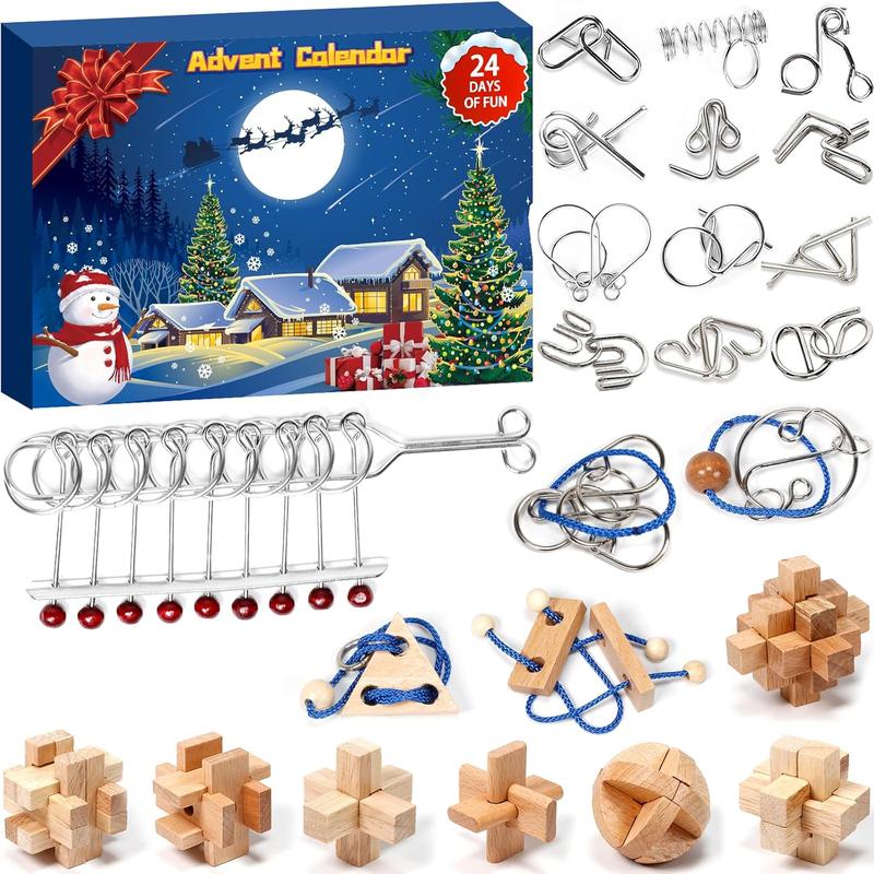 Brain Teaser Puzzles Advent Calendar 2024 Metal Wooden Puzzles - TikTok ...