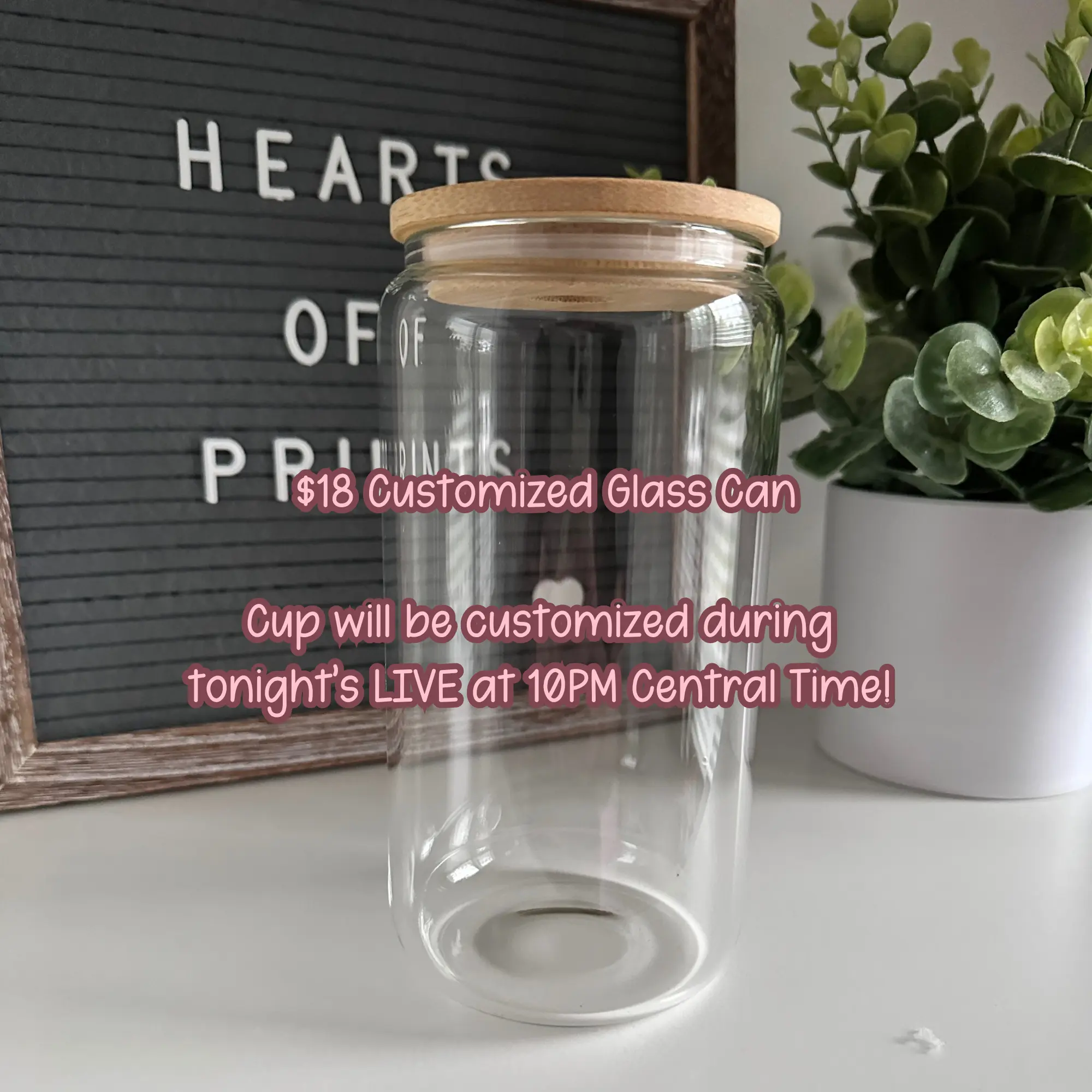 SALE $18 Customized Glass Can/Mug - Select your cup & design during ...