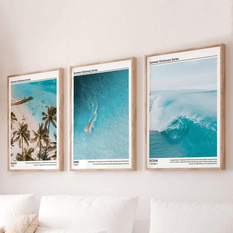 Coastal Wall Art Beach Photography Poster, Ocean Waves Print - TikTok Shop
