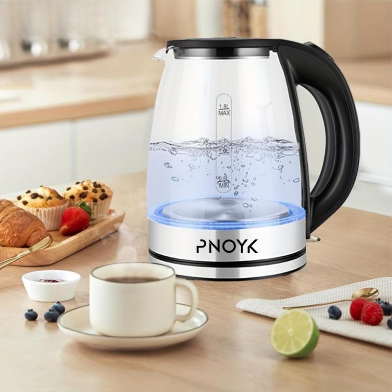 2.0L Electric Glass Kettle - Fast 1000W Water Boiler with Borosilicate ...