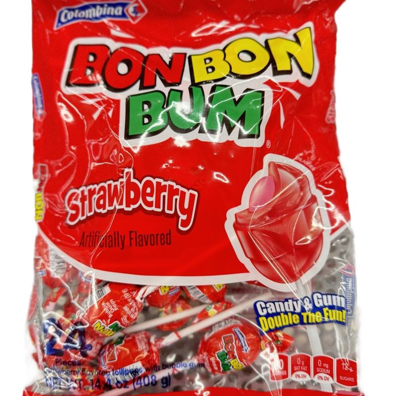 (2 pack) Colombina Bon Bon Bum Strawberry Flavor Candy & Gum - TikTok Shop