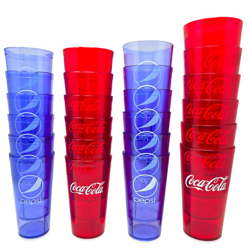 20-32oz Restaurant Grade Red-Blue Coca Cola-Pepsi Heavy-Duty - TikTok Shop