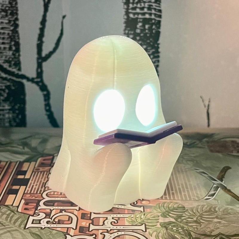 Spooky Reading Ghost Bookshelf Decor Figure - Spooky 3D Printed ...