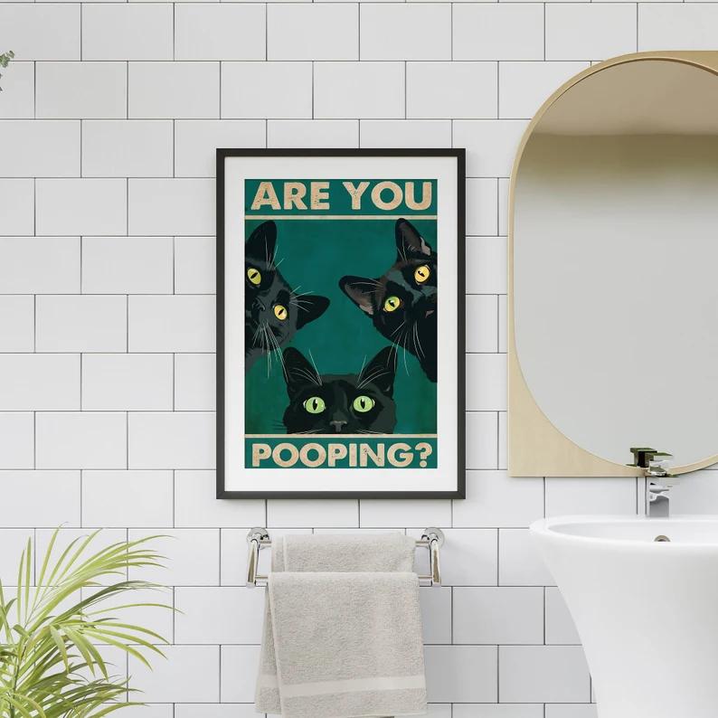 Are You Pooping Cat Print, Cat Printable Bathroom Decor, Funny - TikTok ...