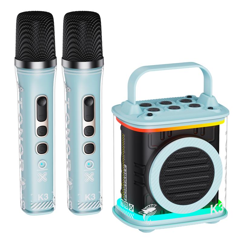 TONOR Mini Karaoke Machine with 2 Wireless Microphones, Portable ...