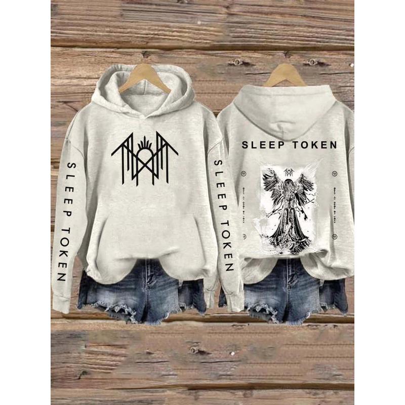 Sleep Token Hoodie - Logo & Reaper Angle Print Vintage Clothing ...