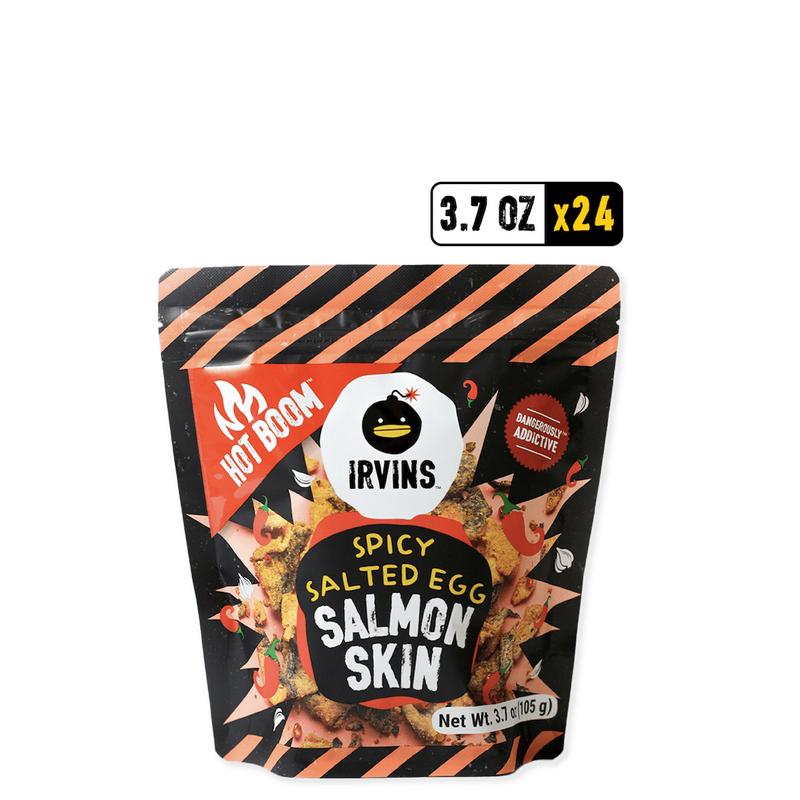 Hot Boom Spicy Salted Egg Salmon Skin 24-Pack (3.7 oz) [EXP: - TikTok Shop