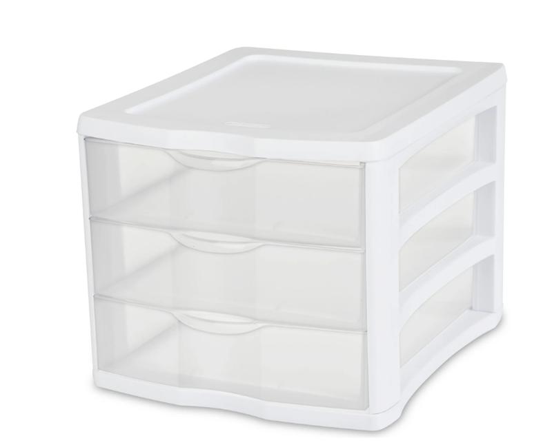 Clear Plastic 3 Drawer Unit on Desktop with Clear Countertop - TikTok Shop