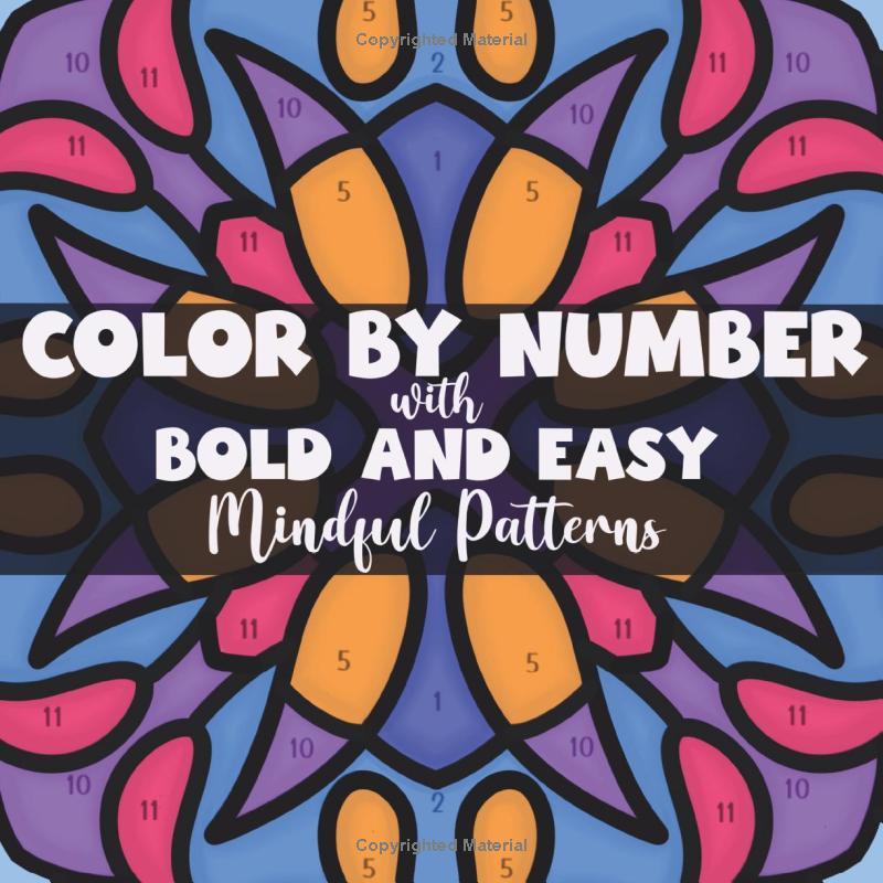 Color By Number With Bold And Easy Mindful Patterns: Colorin - TikTok Shop