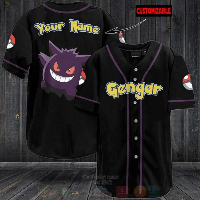 Pokemon Gengar Custom Name Baseball Jersey| Pikachu Hallowee - TikTok Shop