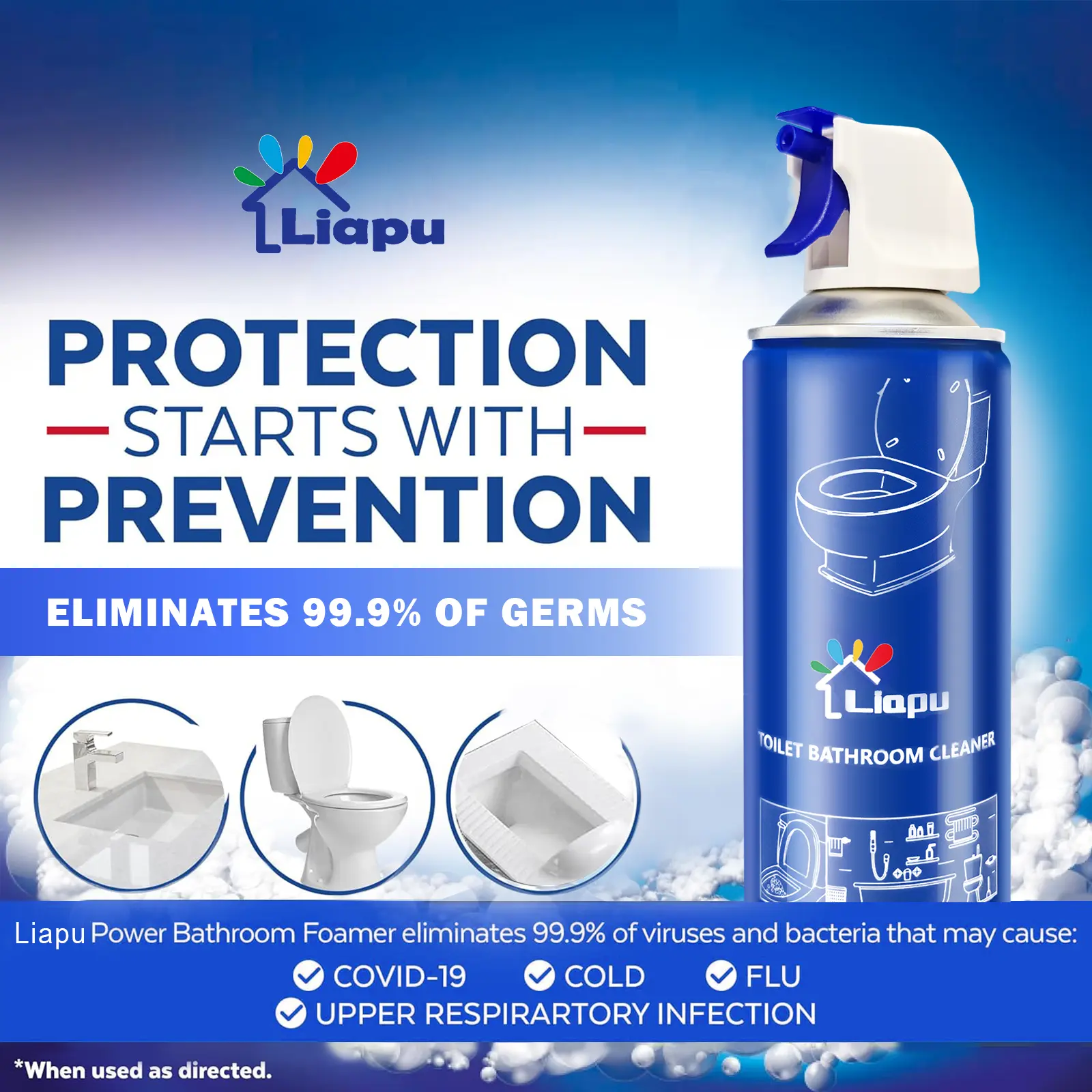 LlAPU Multi-Purpose Toilet Bowl Cleaner - Eliminates Germs - - TikTok Shop