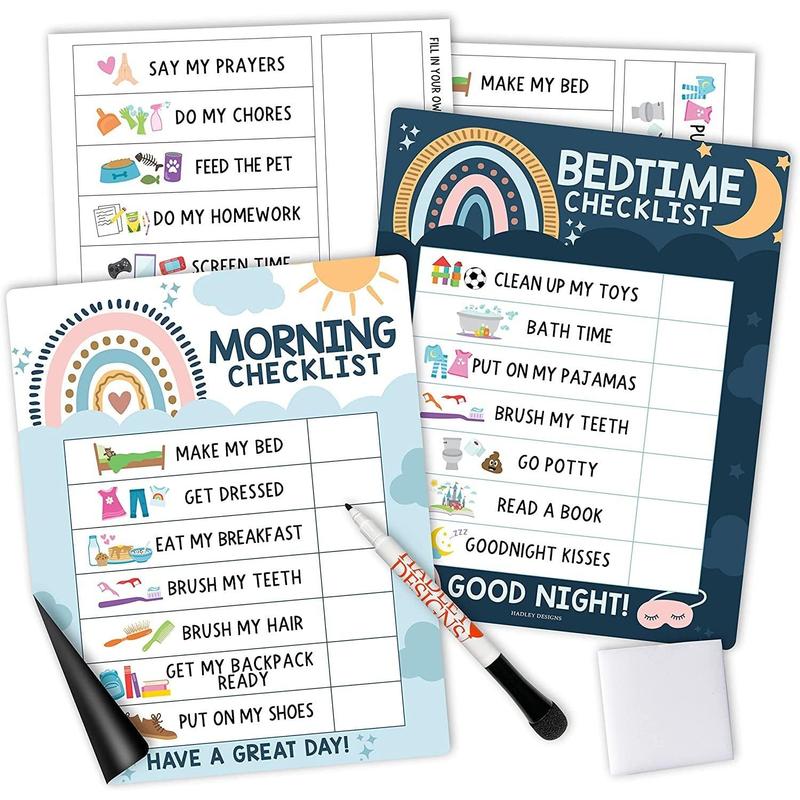 Boho Rainbow Day & Night Routine Charts | Daily Schedule | Educational ...