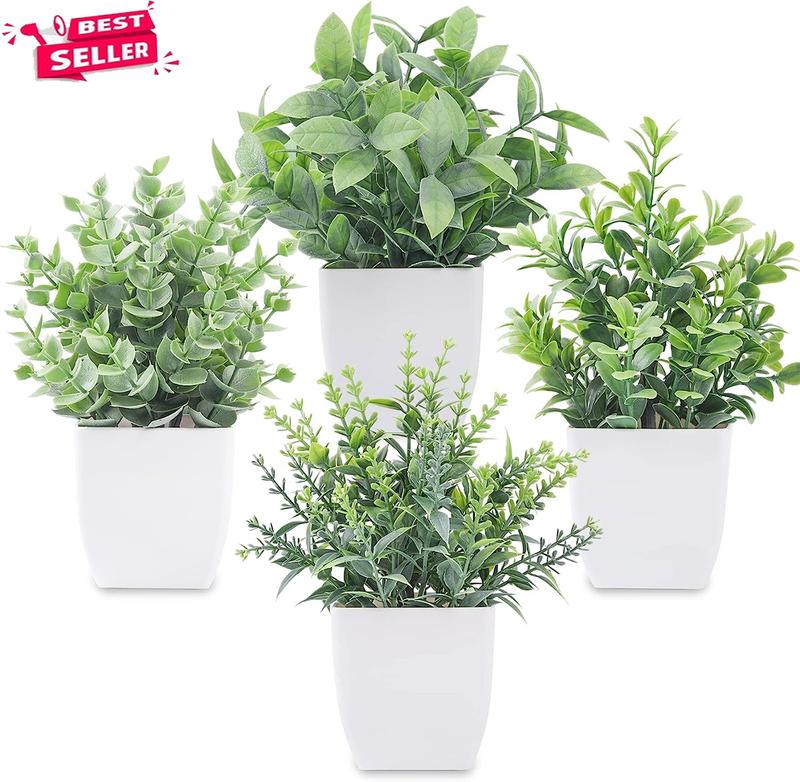 Artificial Mini Greenery Set of 4 Potted Plants for Home and - TikTok Shop
