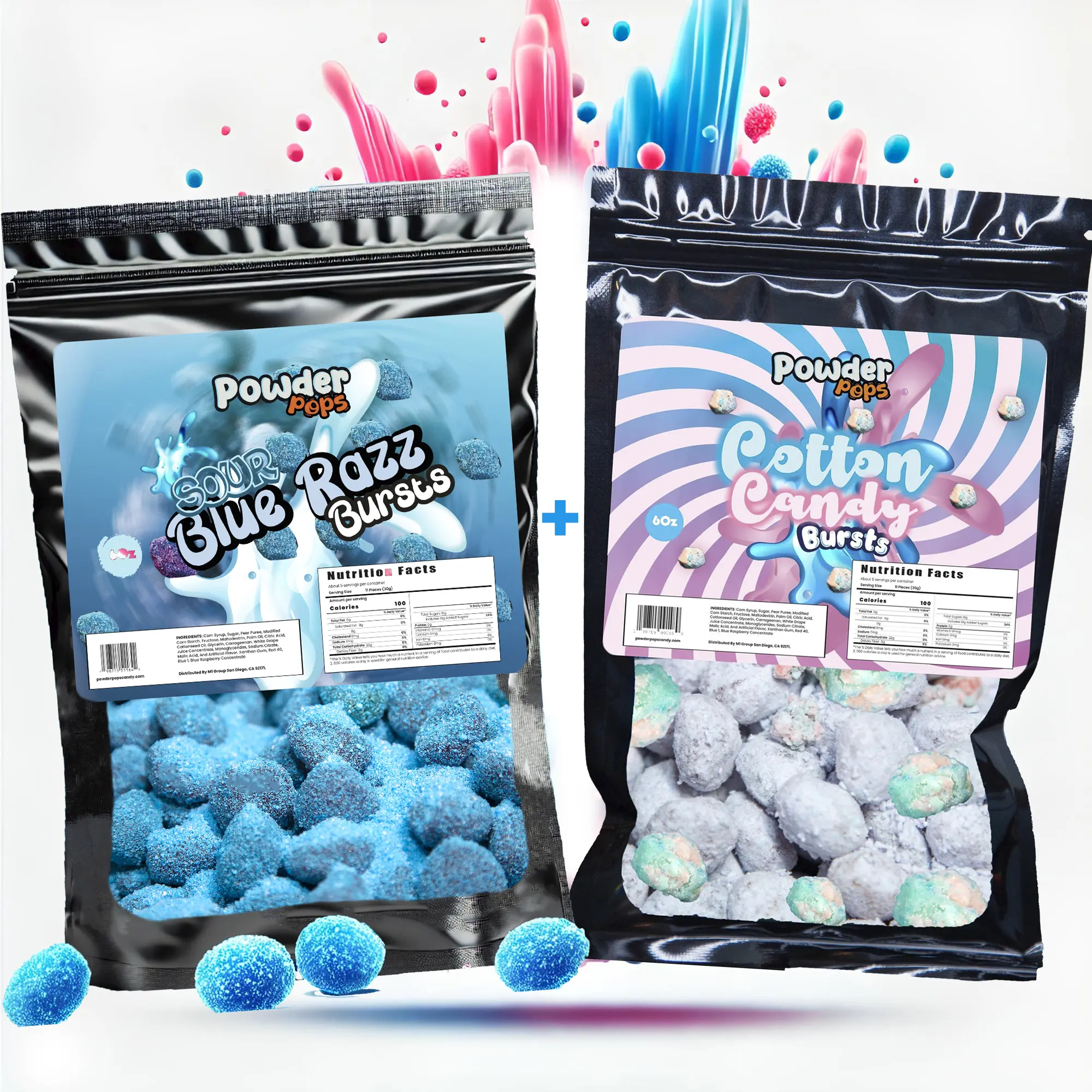 PowderPops Sour Blue Razz Gusher Bursts Viral Candy 6OZ Fruity - TikTok ...