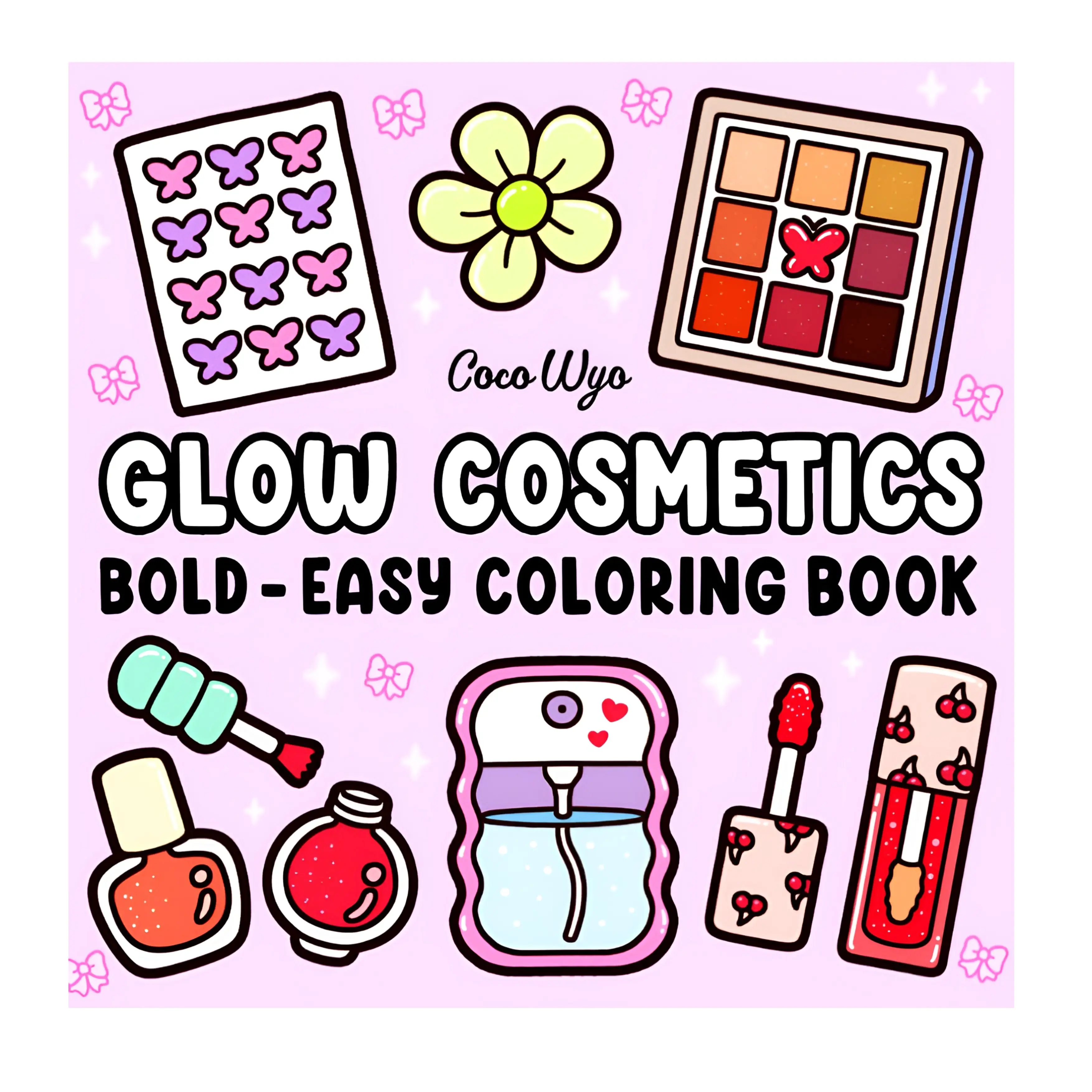 Glow Cosmetics: Coloring Book for Adults and Kids, Bold and Easy ...