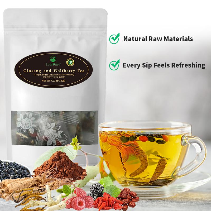 【LeafPure Kidney Tea】Ginseng Nine Treasure Tea,Red Date Wolfberry ...