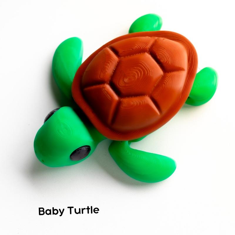 Zou3D Baby Turtle Articulated Figure Mini Pocket dog lover print ...