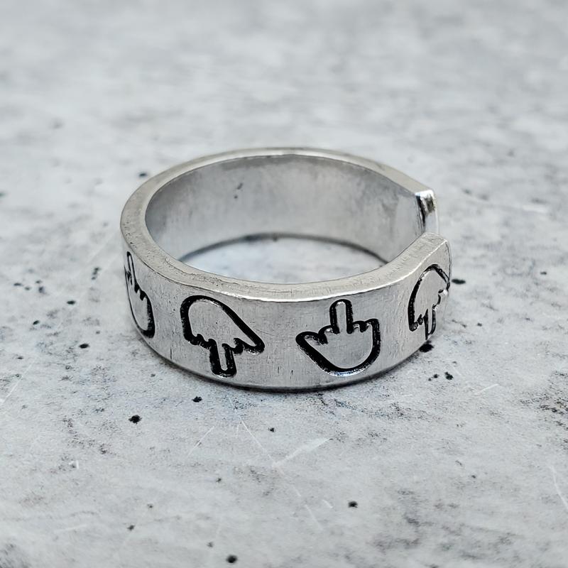 Thin Middle Finger Parade Band Ring - Handmade Costume Jewelry - TikTok ...